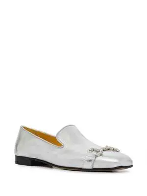 MADISON MAISON Square-toe Horsebit Loafers - Silver