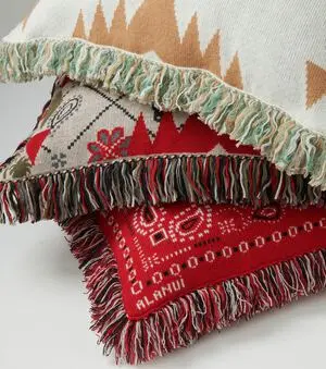 Alanui Bandana Jacquard Wool-blend Cushion - Red