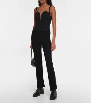 Alaïa Ribbed-knit Straight-leg Pants