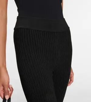 Alaïa Ribbed-knit Straight-leg Pants