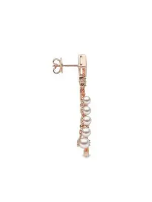 Yoko London 18kt Rose Gold Raindrop Akoya Pearl And Diamond Earrings