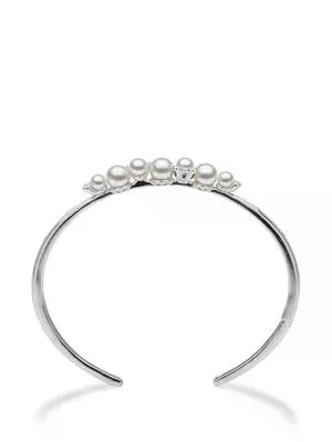 Yoko London 18kt White Gold Akoya Pearl And Diamond Bangle