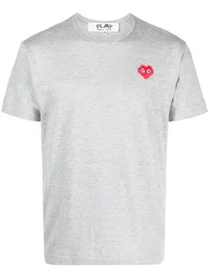 Play Comme Des Garcon Short-sleeve Cotton T-shirt - Grey