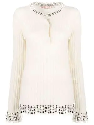 Marni Stippled Trim Ribbed Jumper