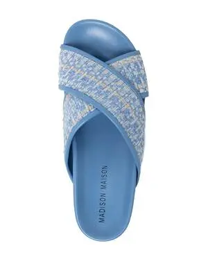 MADISON MAISON Crossover Strap Sandals - Blue