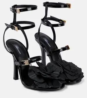 Blumarine Embellished Patent Leather Sandals