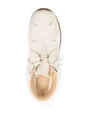Visvim Shaman-folk Fringed Desert Boots - White