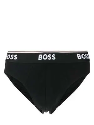 BOSS Logo-waistband Briefs Set Of 3 - Black