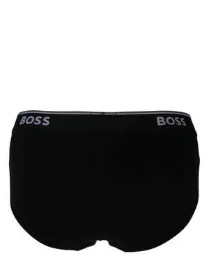BOSS Logo-waistband Briefs Set Of 3 - Black