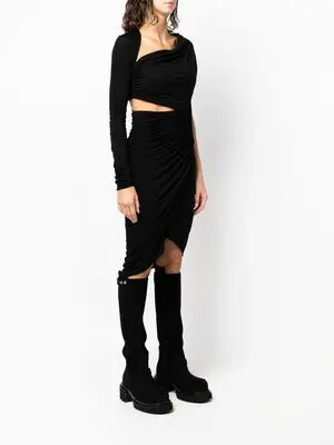 Rick Owens Draped Cut-out Knee-length Dress