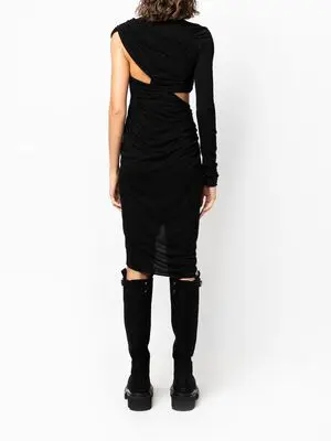Rick Owens Draped Cut-out Knee-length Dress