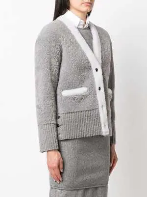 Thom Browne V-neck Shearling Cardigan
