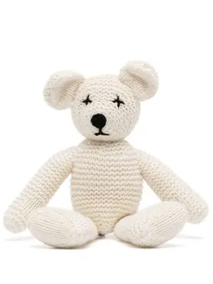 N.peal Knitted-cashmere Soft Bear - White