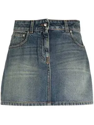 Palm Angels Star-motif Denim Mini Skirt