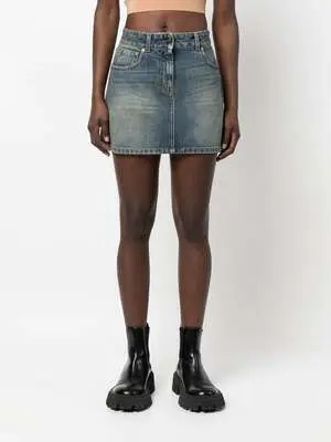 Palm Angels Star-motif Denim Mini Skirt