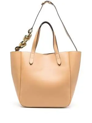 JW Anderson Chain-detail Leather Tote - Neutrals