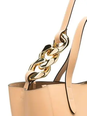 JW Anderson Chain-detail Leather Tote - Neutrals
