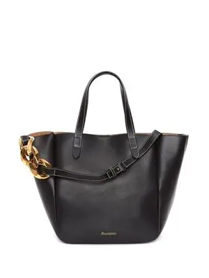 JW Anderson Logo-detail Leather Tote Bag - Black