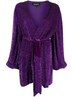 Retrofete Gabrielle Sequin-embellished Wrap Dress - Purple