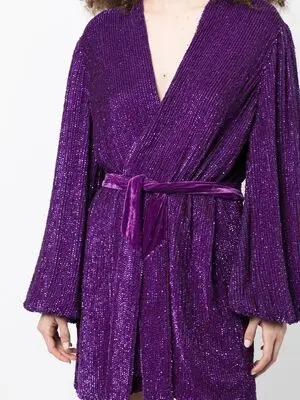 Retrofete Gabrielle Sequin-embellished Wrap Dress - Purple