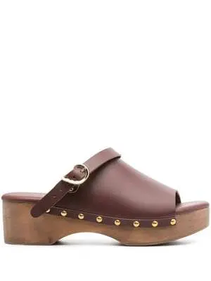 ANCIENT GREEK SANDALS Buckled Leather Clogs