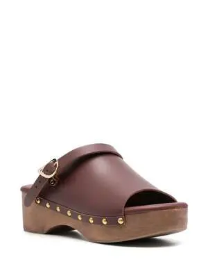 ANCIENT GREEK SANDALS Buckled Leather Clogs