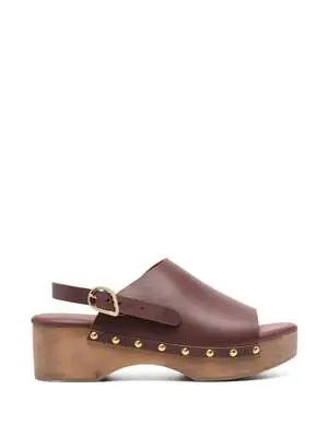 ANCIENT GREEK SANDALS Buckled Leather Clogs