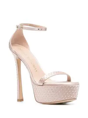 STUART WEITZMAN 150mm Rhinestone Platform Sandals - Pink