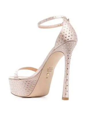 STUART WEITZMAN 150mm Rhinestone Platform Sandals - Pink