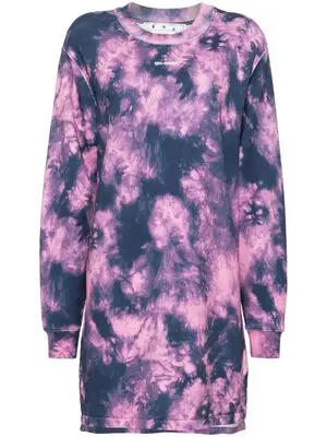 Off-White Arrows Tie-dye Sweatshirt Dress - Pink