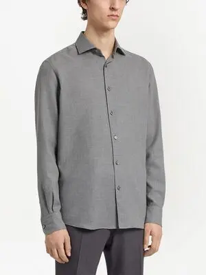 Zegna Cashco Long-sleeve Shirt - Grey