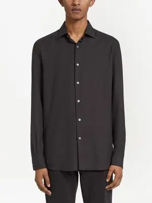 Zegna Cashco Long-sleeve Shirt - Black