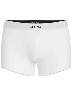 Zegna Waistband-logo Cotton Boxers - White
