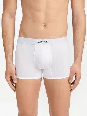 Zegna Waistband-logo Cotton Boxers - White