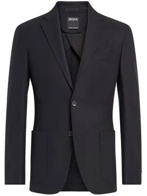 Zegna Trofeo Single-breasted Cashmere Jacket - Black