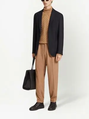 Zegna Trofeo Single-breasted Cashmere Jacket - Black