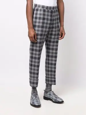 Thom Browne Tartan Cropped Trousers