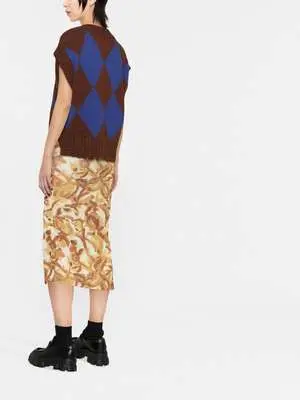 La DoubleJ Argyle Knitted Vest - Brown