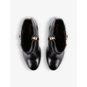 Carvela Buckle-detail Leather Ankle Boots - Black