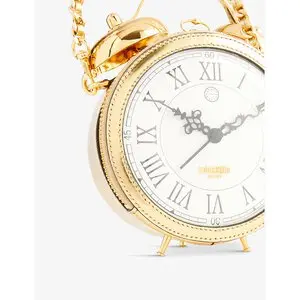 Moschino Alarm Clock Metallic-leather Cross-body Bag
