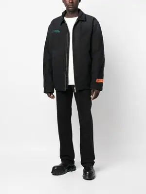 Heron Preston Logo-embroidered Denim Jacket - Black