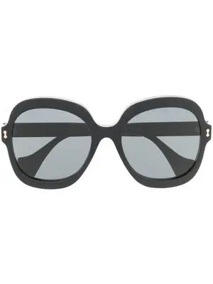 Gucci Logo-plaque Sunglasses - Black