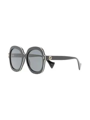 Gucci Logo-plaque Sunglasses - Black