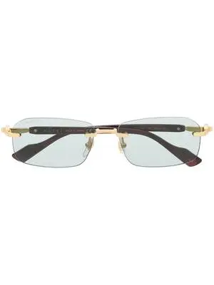 Gucci Gg1221s Rectangle-frame Sunglasses - Gold