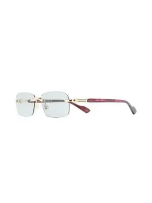 Gucci Gg1221s Rectangle-frame Sunglasses - Gold