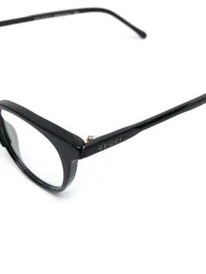 Gucci Round Frame Optical Glasses - Black