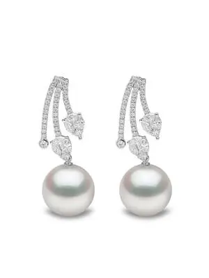 Yoko London 18kt White Gold South Sea Pearl And Diamond Earrings - Silver