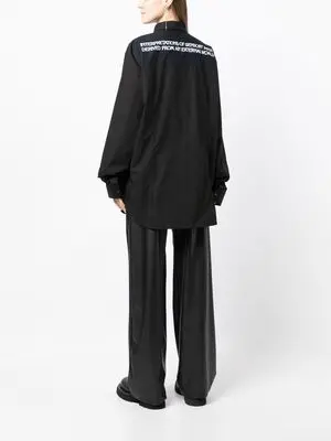 Raf Simons Embroidered Lettering Cotton Shirt