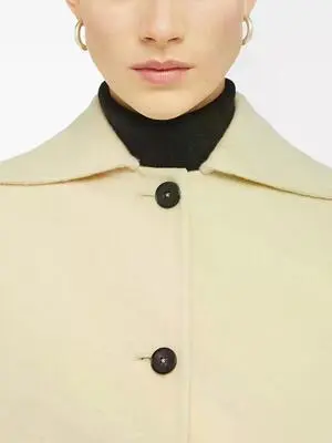 JIL SANDER Single-breasted Virgin Wool Coat - Neutrals