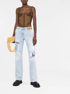 Palm Angels Ripped Straight-leg Jeans